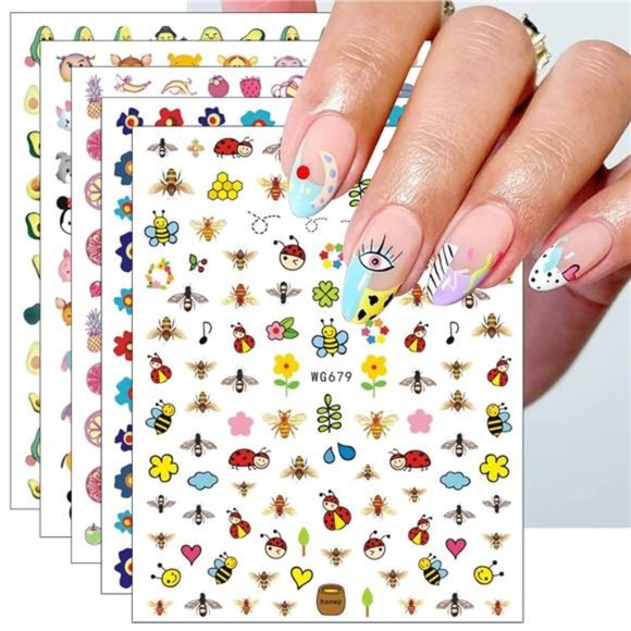 Makeup | 1 Sheets Cute Nail Stickers Nail Art Stickers Decals ...